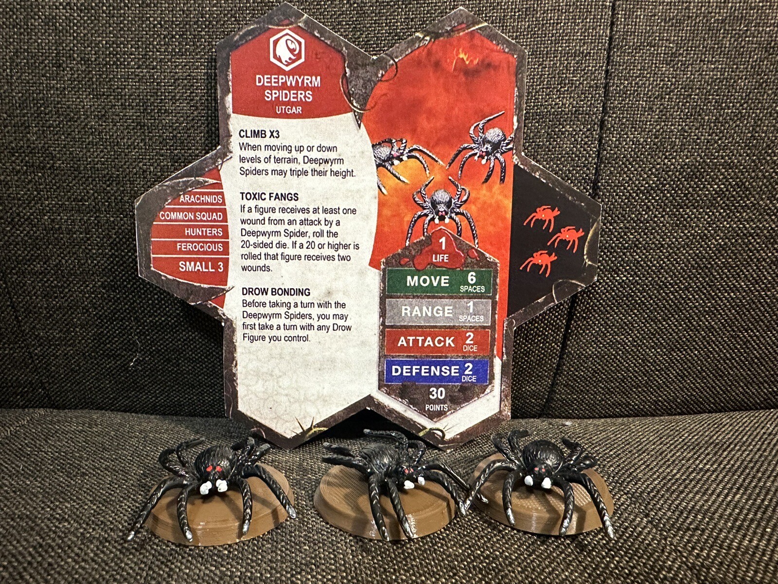 Heroscape Drow “Deepwyrm Spiders” Custom Utgar Arachnid Figures & Card | eBay