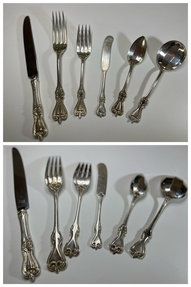 TOWLE OLD COLONIAL Pattern 1895 Sterling Silver Silverware 84 Pieces ...