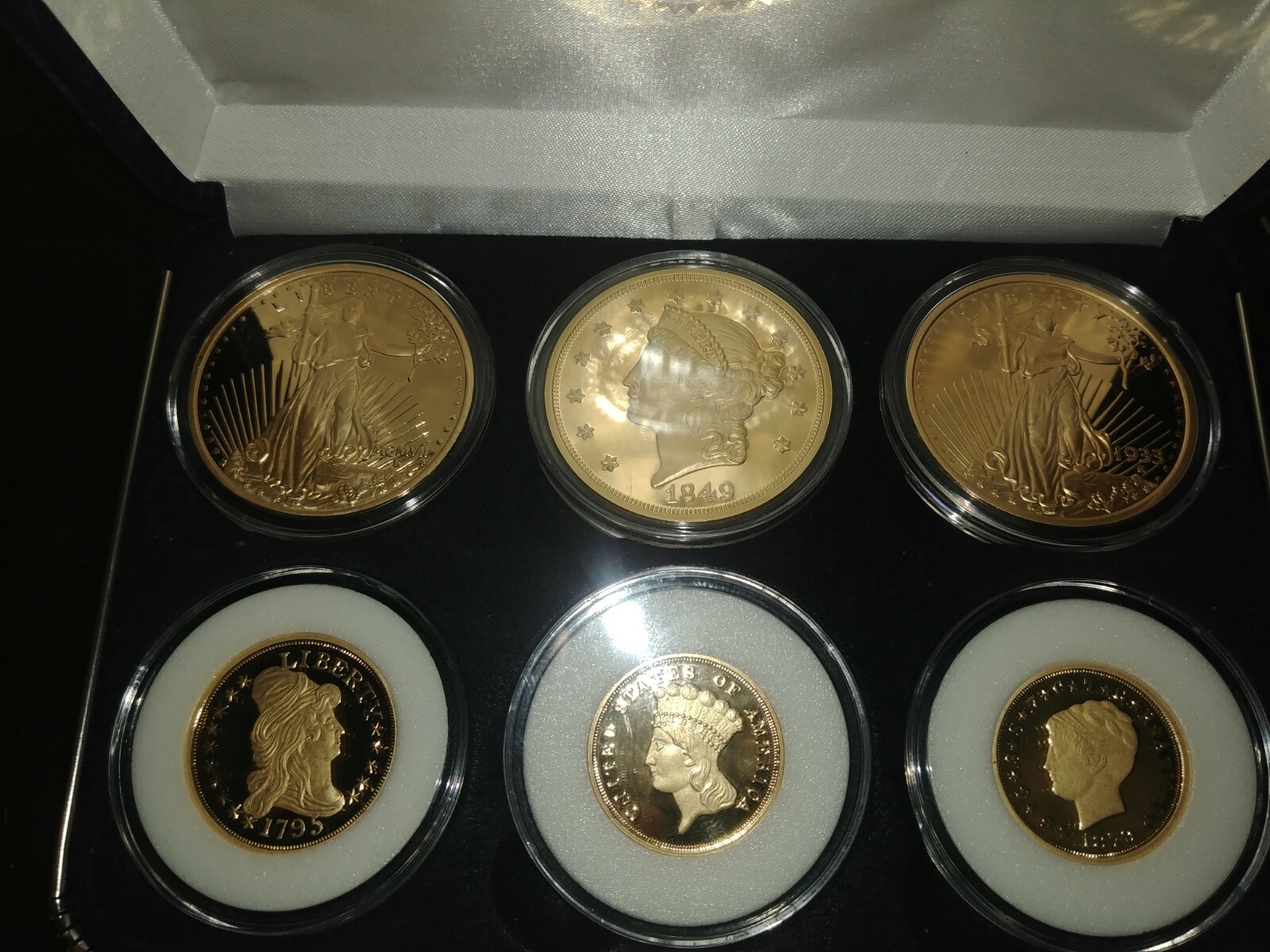 NATIONAL COLLECTOR'S MINT 24K GOLD PLATED 6 coin TRIBUTE PROOF ...