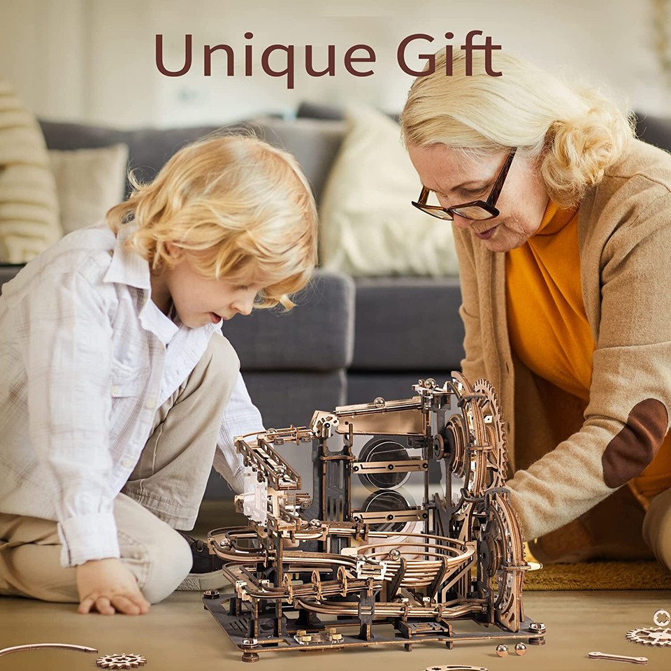 ROKR 3D Puzzle Electric Marble Run Spaceport Movable Model Multi-Play ...