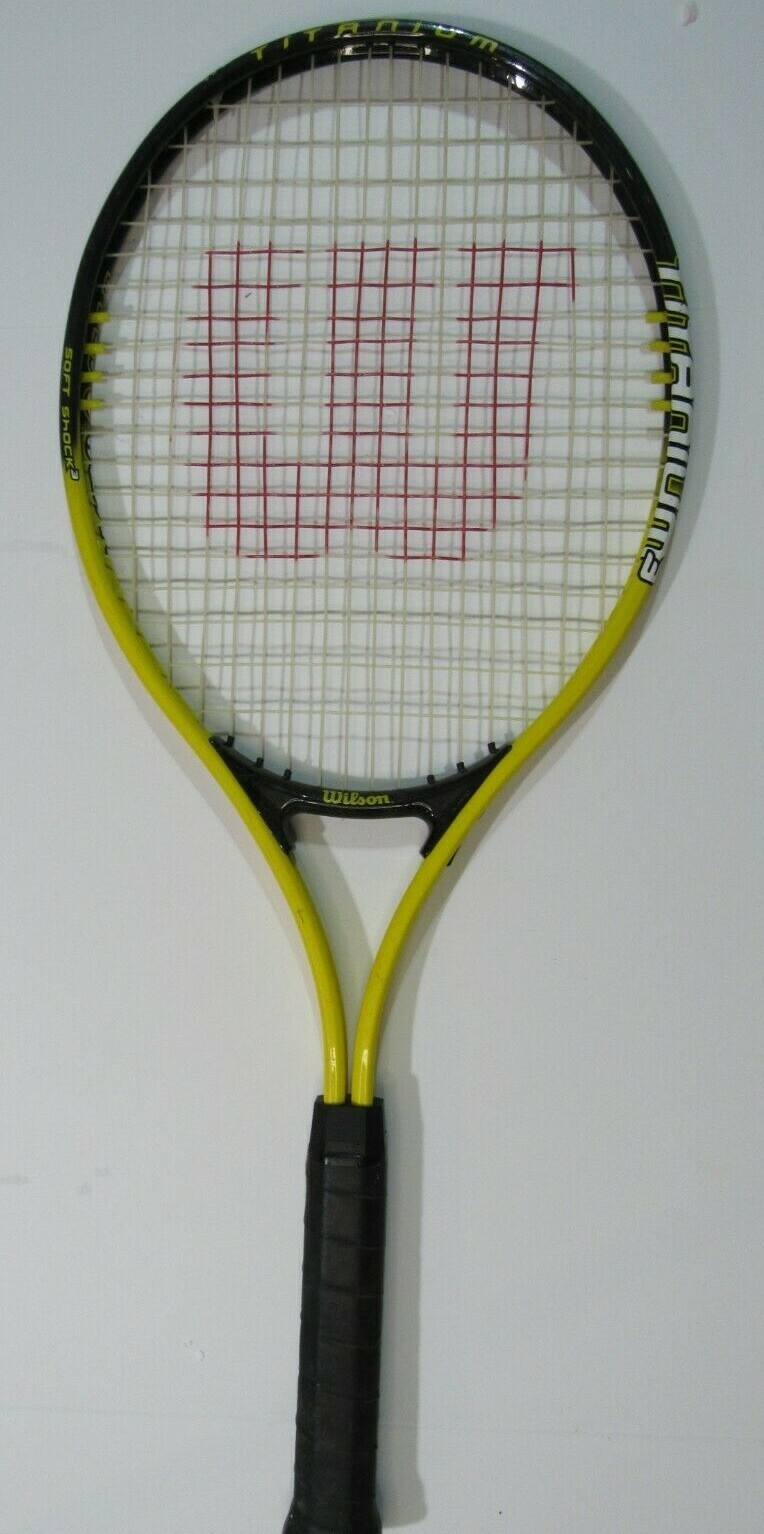 Wilson Titanium Soft Shock 3 Black Yellow Red Tennis Racket adult | eBay