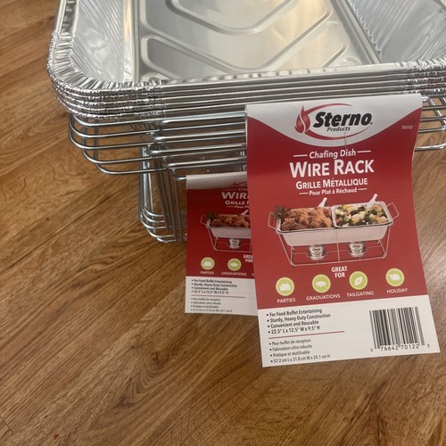 Wire Chafing Dish Stand Sterno Buffet Dish Warmer Rack Pans Set of 5 ...