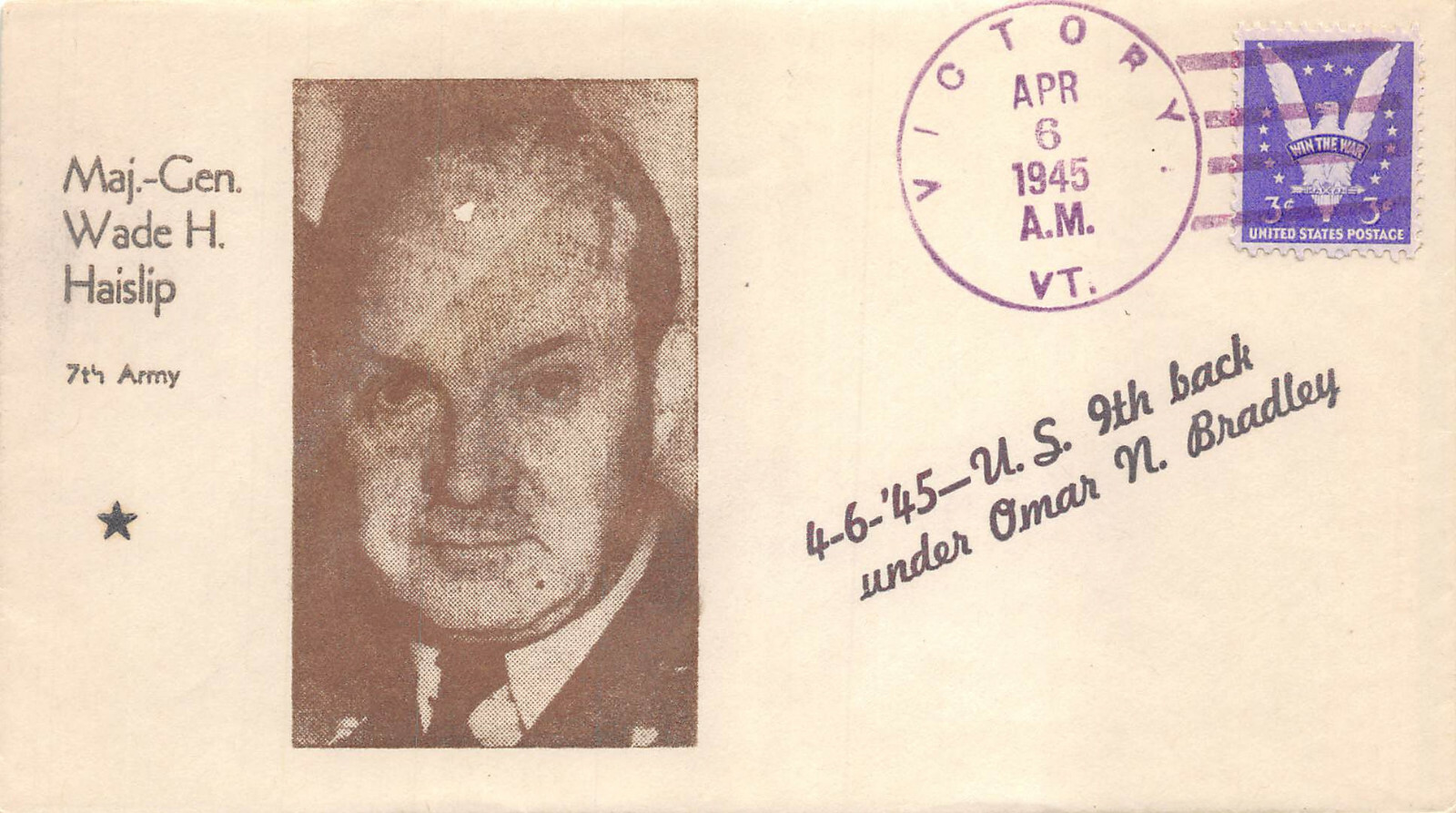 4/6/45 William S. Linto cachet, Major General Wade Haislip [109896] | eBay