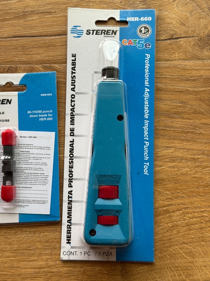 Steren Adjustable Impact Punch Down Tool (HER-660) + Blade (HER-665 ...
