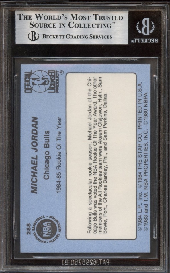 1984 Star Michael Jordan #288 (ROY) - HOF Rookie RC - BGS 9 MINT | eBay