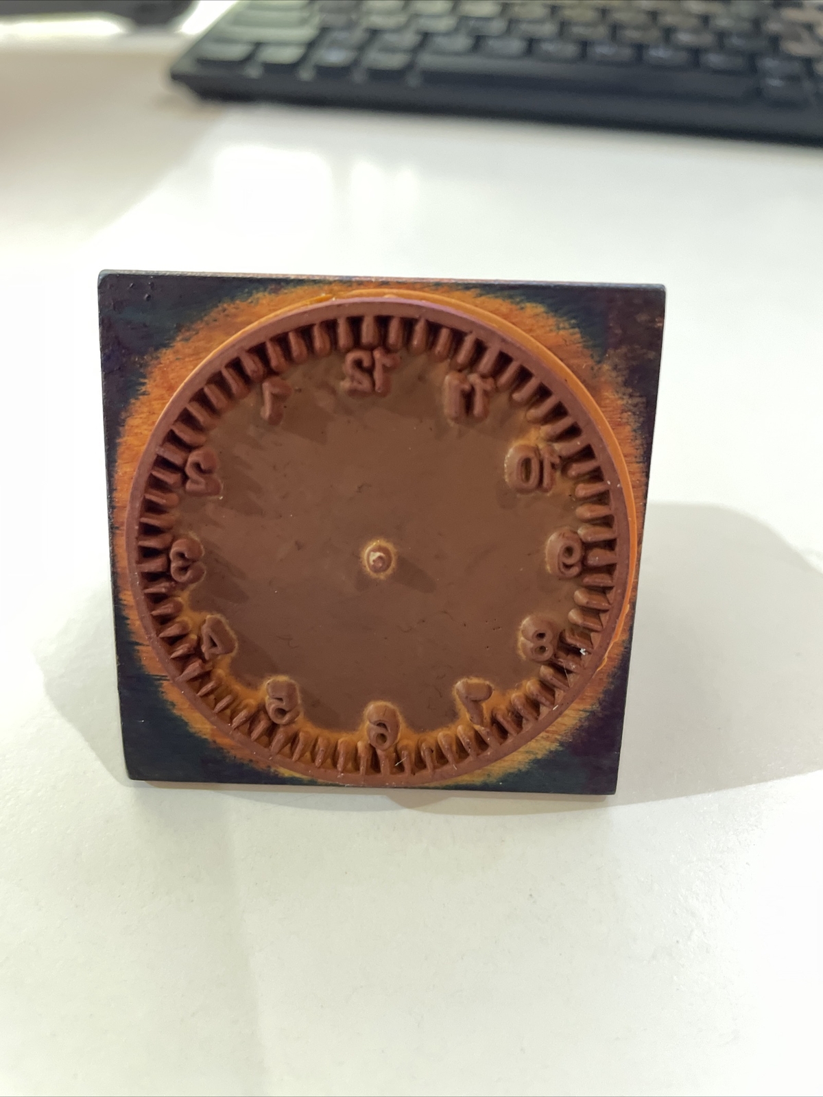 Handless Clock Teacher's Rubber Stamp, wood mounted | eBay
