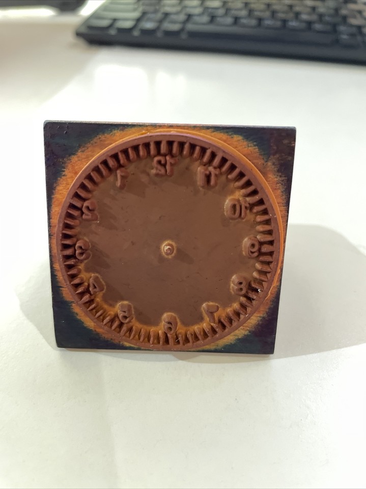 Handless Clock Teacher's Rubber Stamp, wood mounted | eBay