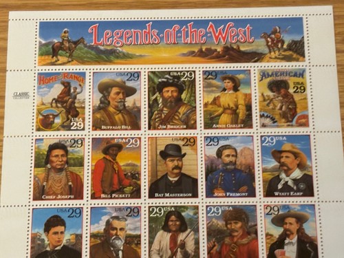 LEGENDS-OF- THE - WEST 29 CENT STAMPS 1993 EDITION USA | eBay