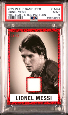 2022 Leaf RELIC Lionel Messi #LM-24 (1960 RED) PSA 9 MINT (RARE: Pop 1 ...