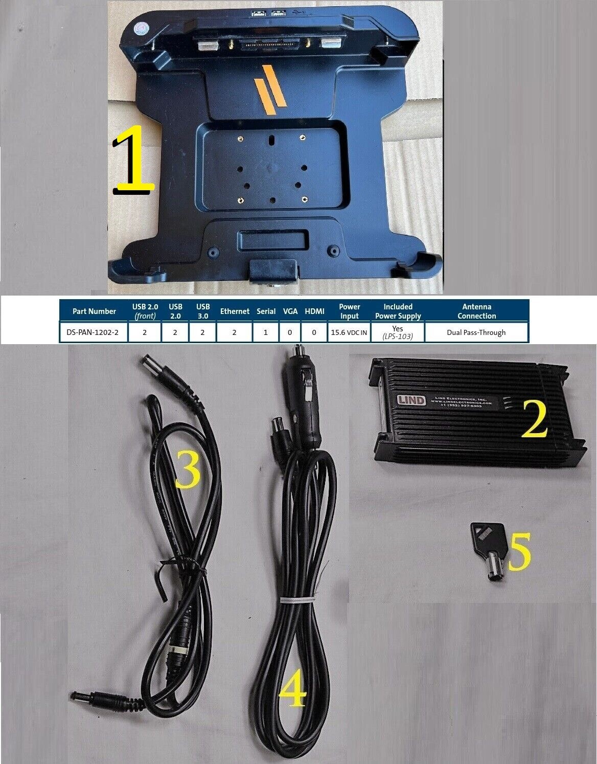 Havis DS-PAN-1201-2 Dual Antenna Docking Station Toughbook 33 Power ...