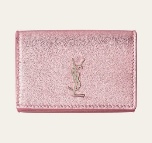 SAINT LAURENT YSL Tiny Compact Wallet Metallic Pink Used | eBay