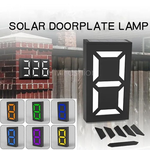 Solar Power House Number LED Sign Lights Plaque Hotel Door Address ...