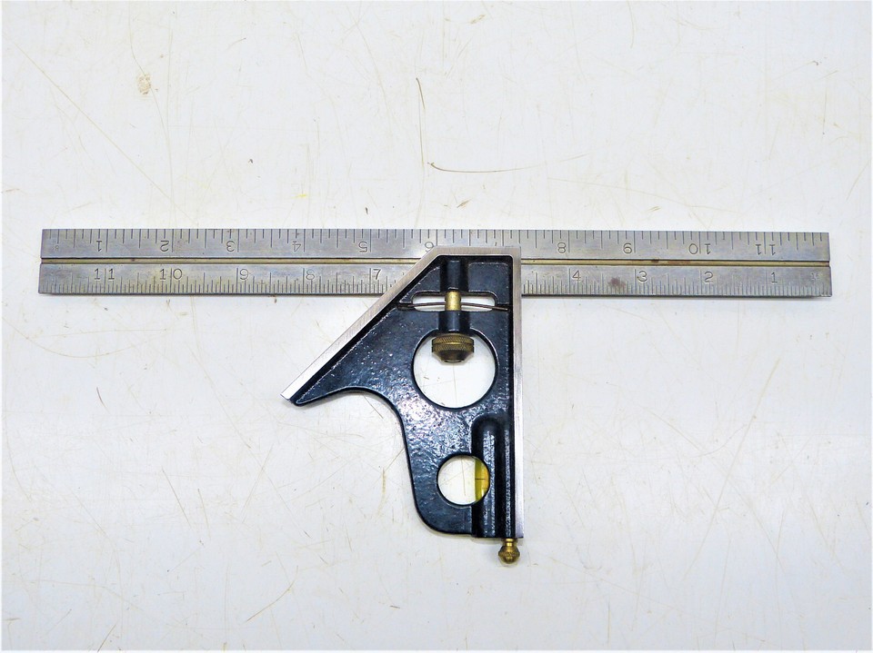 Vintage Stanley No.122, 12" Combination Square w/ Level & Scribe ...
