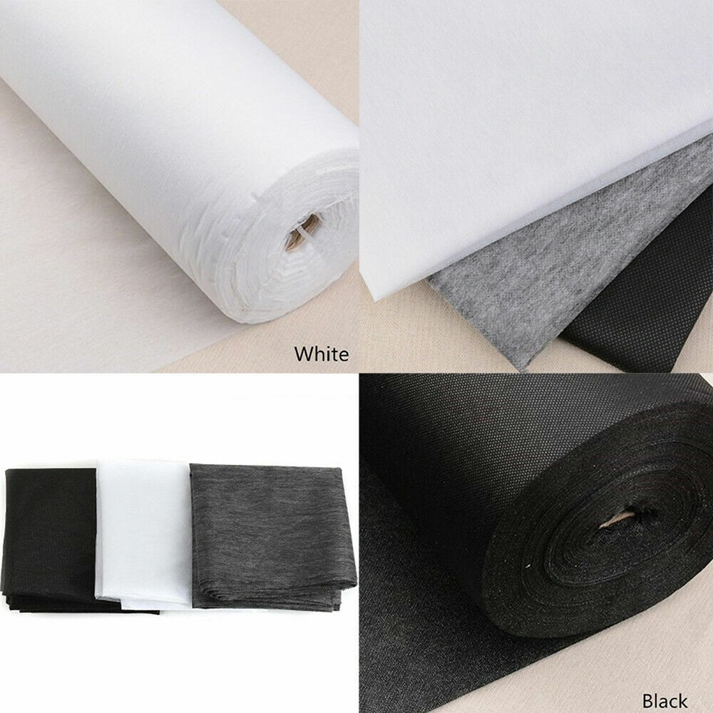 Black White Interfacing Light Medium Heavy 100cm Width UK STOCK FULL ...