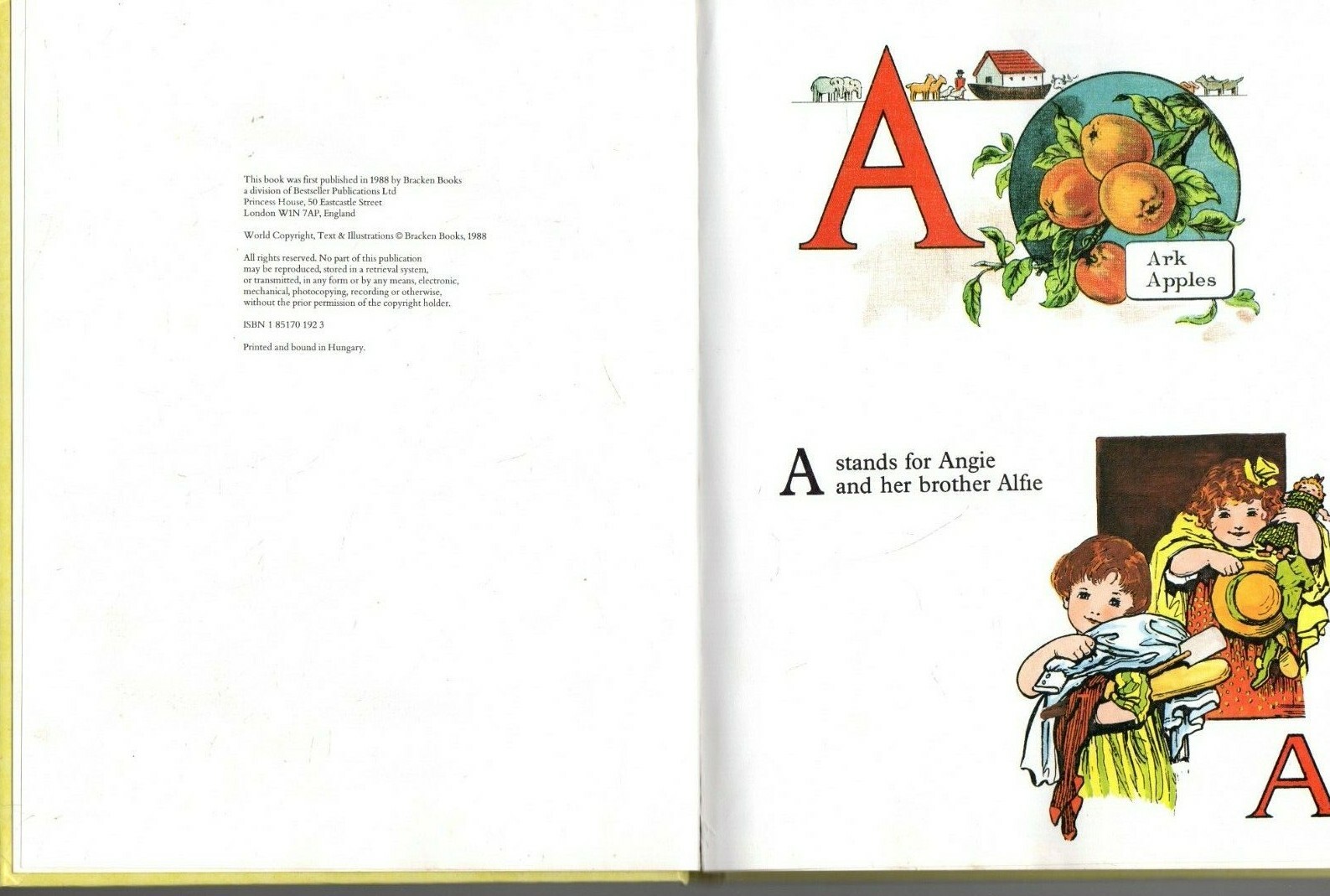 Vintage 1988 THE ABC ALPHABET BOOK Kids ANTIQUE-STYLE ILLUSTRATIONS ...