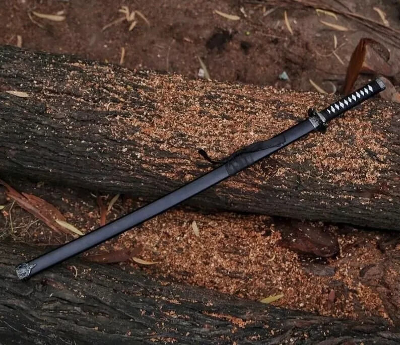 Japanese Battle Sword Samurai Katana Sharp Damascus Steel Blade Full ...