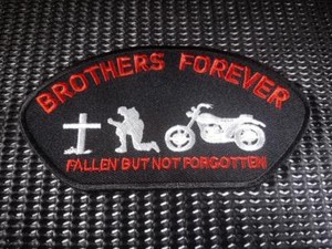 Brothers forever Biker Patch Embroidered Sew Iron on Motorcycle fallen ...