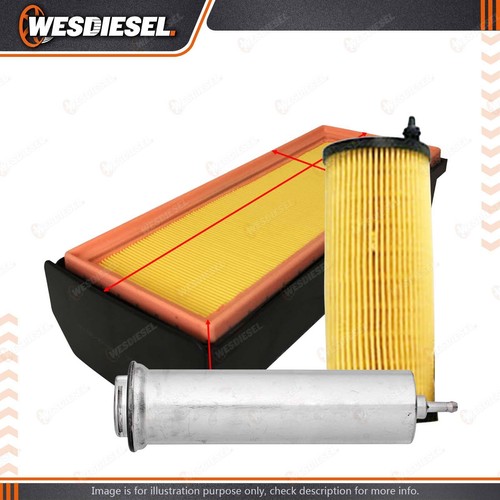 Wesfil Oil Air Fuel Filter Service Kit fits BMW X5 F15 X6 E71 F16 M50D ...
