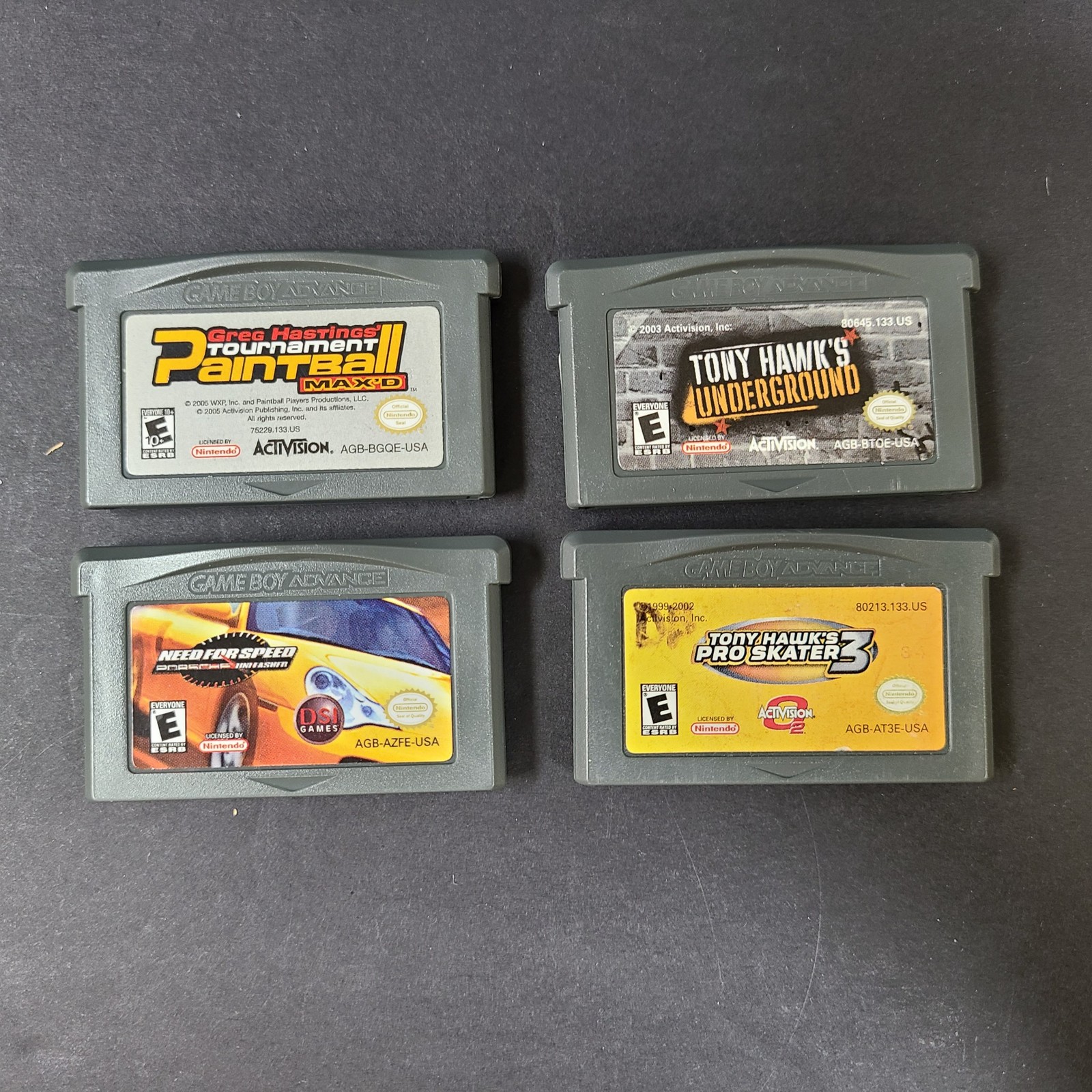 Game Boy Advance GBA 4 x Game Bundle Tony Hawk Need for Speed NFS ...