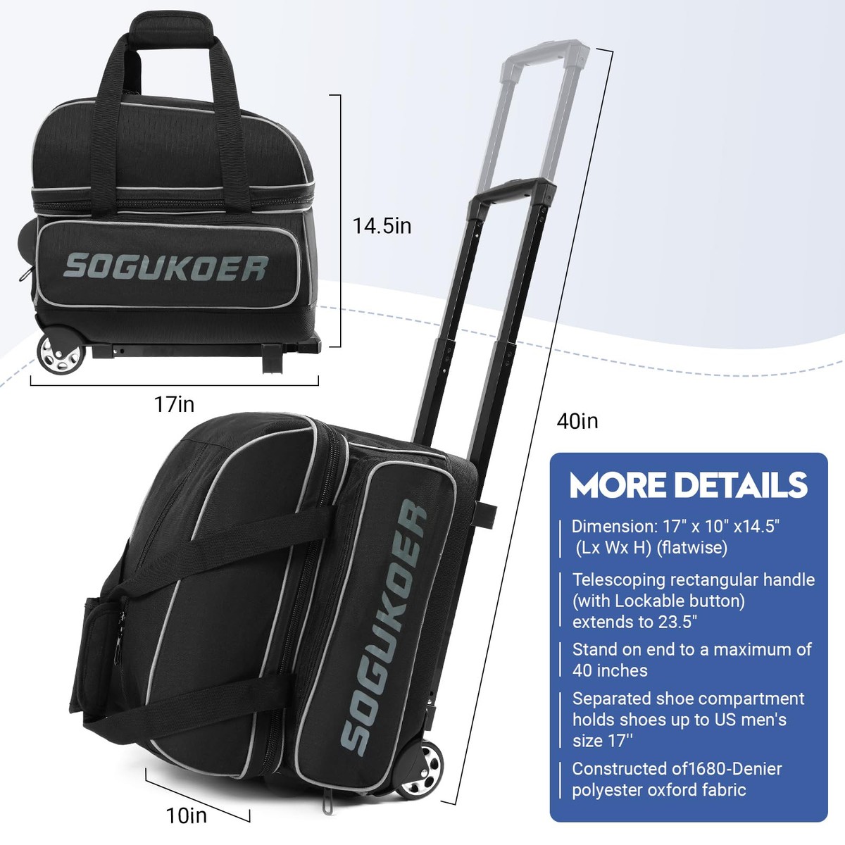 Bowling Shoes Kids Bosynoy 2 Ball Bowling Backpack, Bowling Ball Bags ...