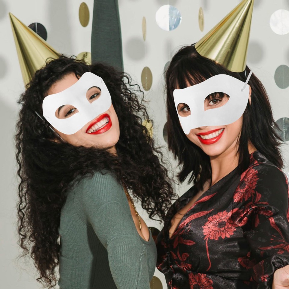 10 Pcs Decorative Paper Mask Party Decoration DIY Masks White Blank ...