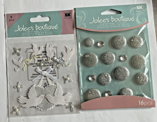 Jolee's scrapbooking stickers Wedding Theme Rare Doves--Silver Dots Nip set 206 | eBay