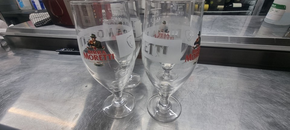 Set 4 Birra Moretti Vintage Pint Glases | eBay UK