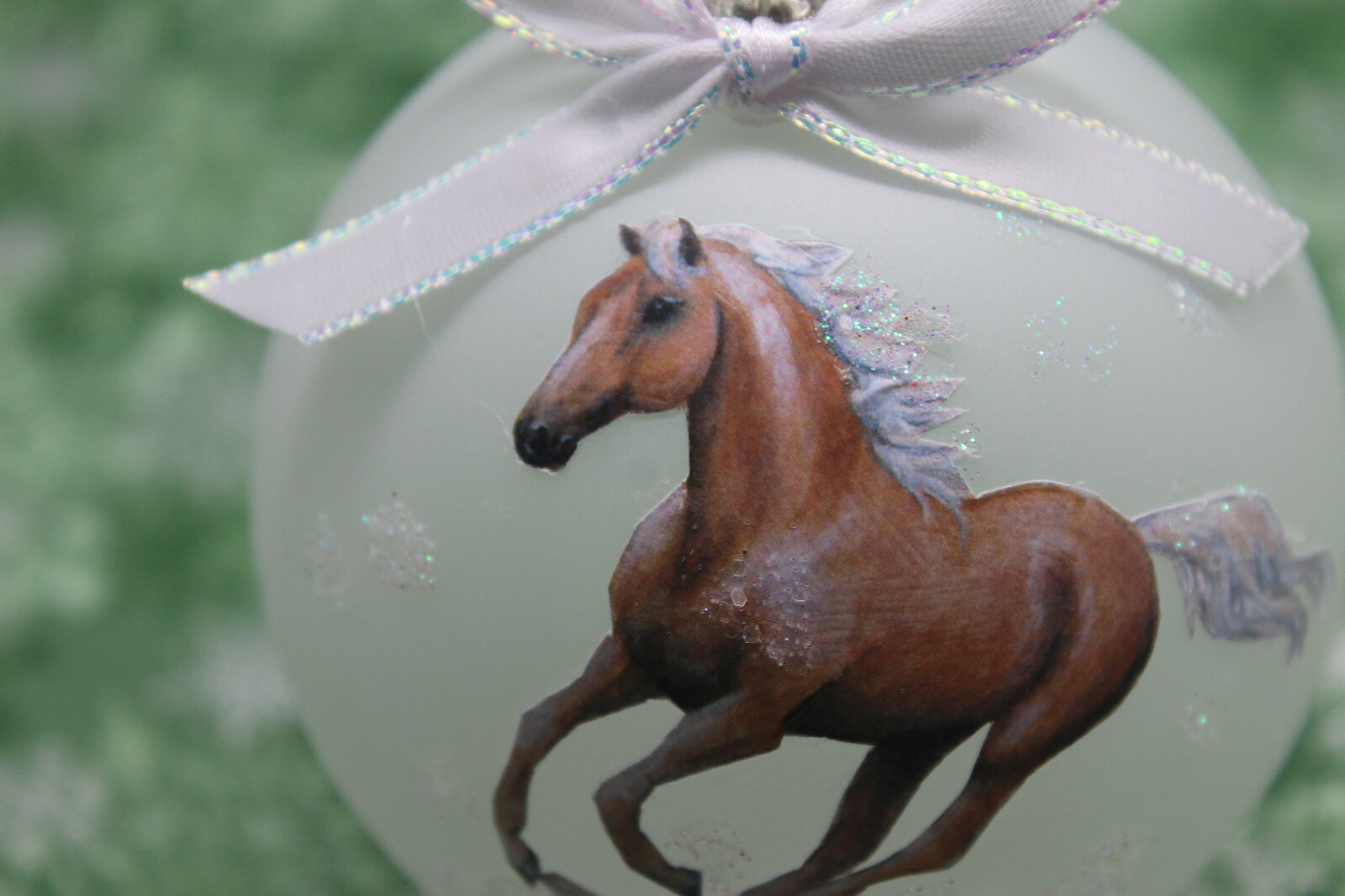 H608 Hand-made Christmas Ornament HORSE palomino QH morgan running ...