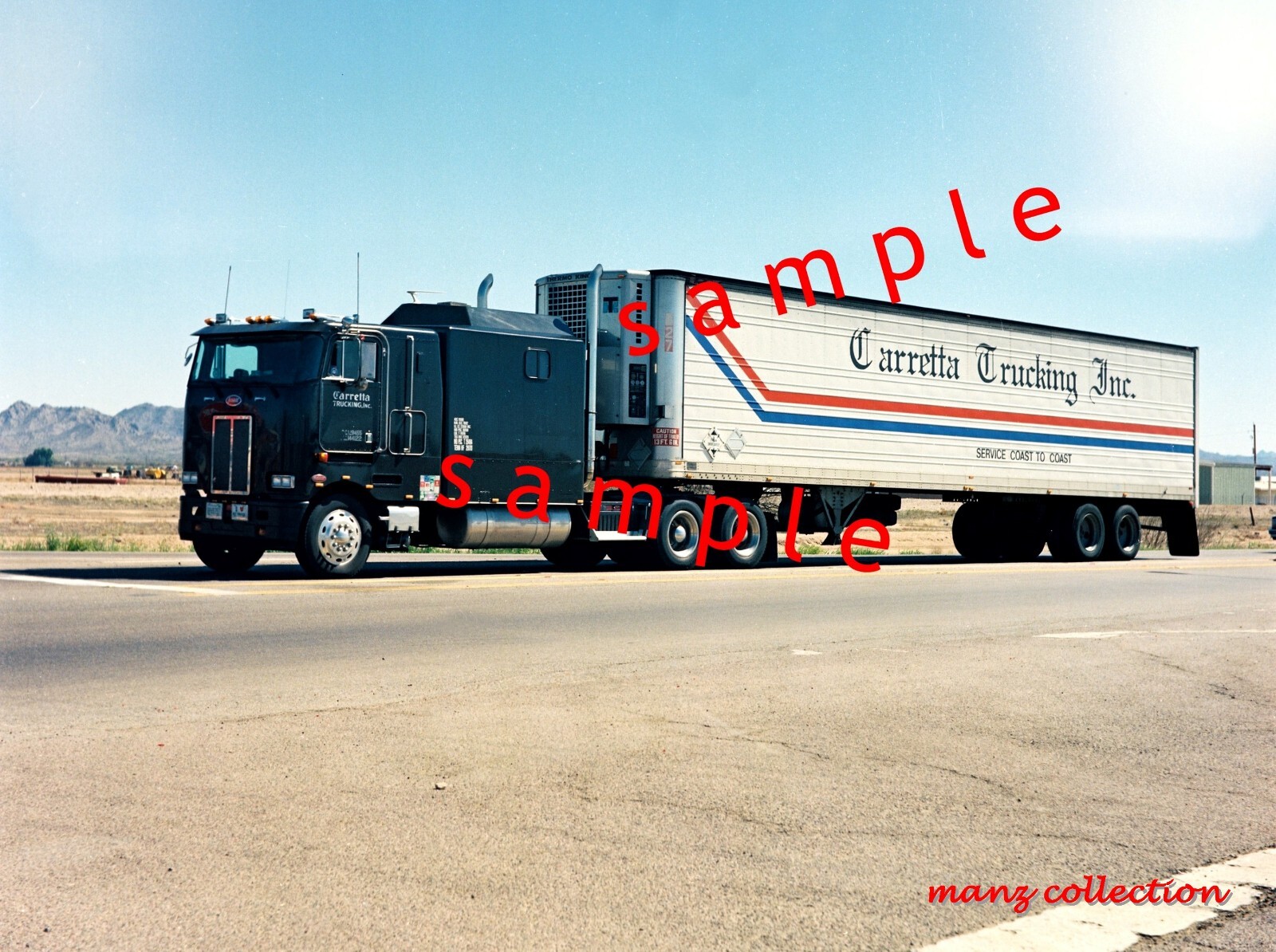 Color 8x10 semi-truck photo - Peterbilt COE Giant Sleeper CARRETTA ...