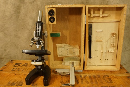 Vintage Small Microscope Japan Carry Case Slides See Pictures | eBay