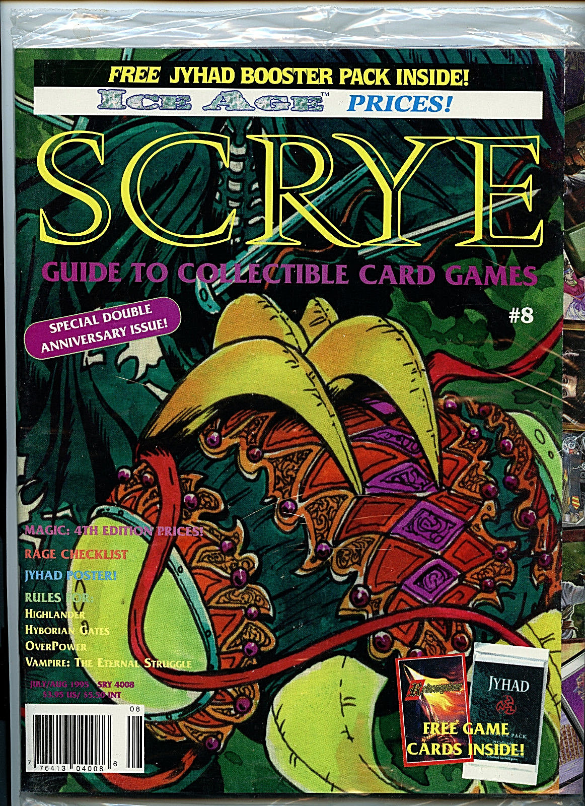 Scrye Magazine Issue #8 + Bonus cards & Jyhad Pack nm+ Bagged 1995 MTG ...