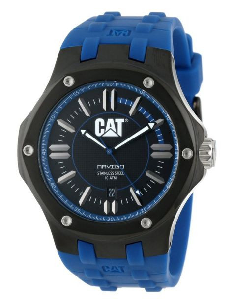 CAT WATCHES Men's A116126126 Navigo Date Black and Blue Analog | eBay