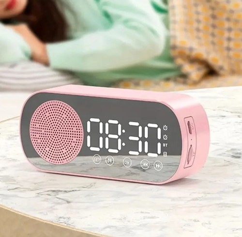 Digital Alarm Clock Wireless Bluetooth Speaker Support TF FM Radio ...