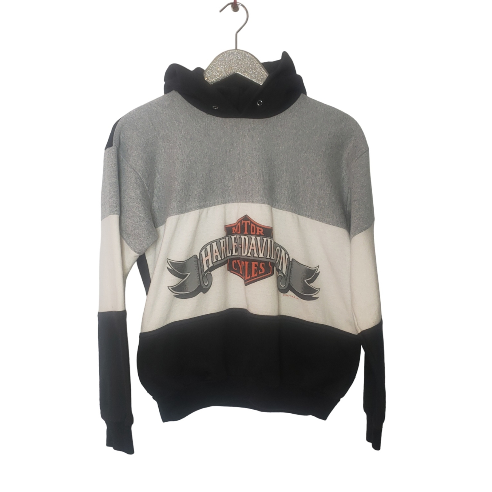 VINTAGE 1987 HARLEY DAVIDSON Black Santa Ana, CA Hood… - Gem