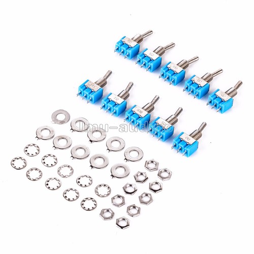 10PCS MTS-102 Mini 6A 125VAC 3-Pin SPDT ON-ON Miniature Toggle Switches ...