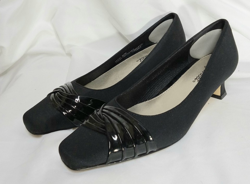 Easy Street Tidal Black Flex Outsole Square Toe Pumps Women's Size 8.5M ...