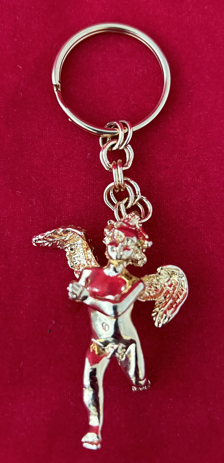 Vintage Kirks Folly Gold Tone Guardian Angel Key Ring… - Gem