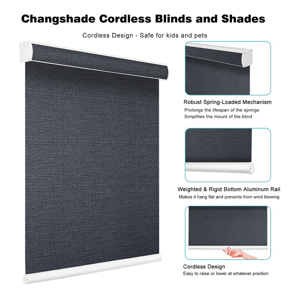 CUSTOM SIZE Blind Changshade Window Blind Light Filtering Cordless ...