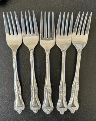 Oneida AZALEA Stainless Flatware Salad Forks Set Of 5, Approx 6.5” | eBay