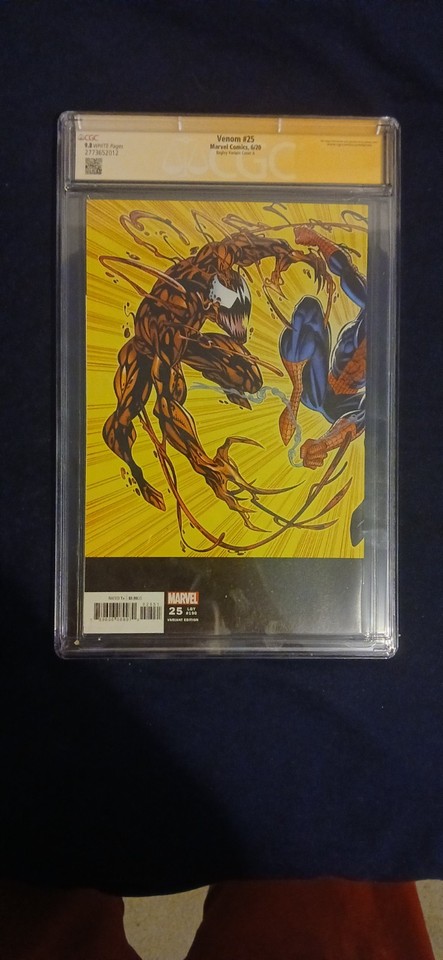 9.8 CGC Venom #25 Autographed Mark Bagley Hidden Gem Wraparound Variant ...