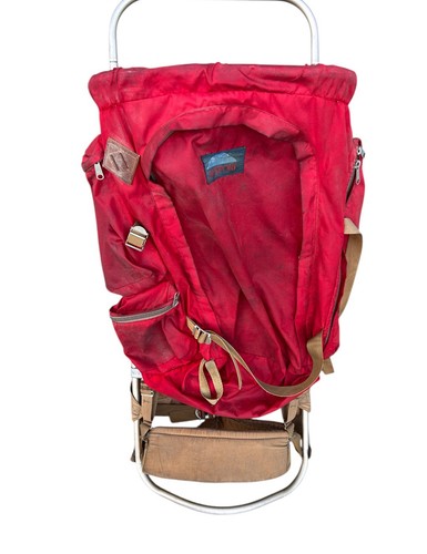 Lot 2 Vintage Jansport Metal Leather Made USA External Frame Backpack ...