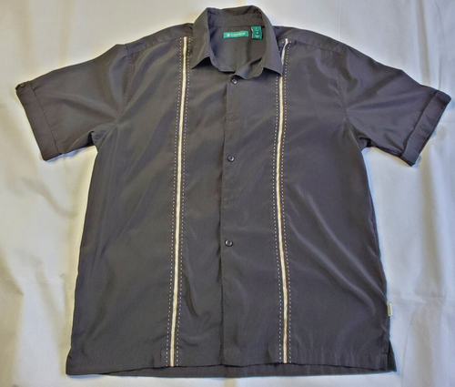 Cubavera Men's Button-Down Shirt Size L Short Sleeve Black | eBay