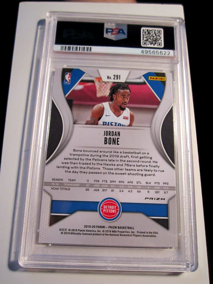 2019 JORDAN BONE PANINI PRIZM BASKETBALL CARD 291 PSA GRADED MINT 9 BBA ...