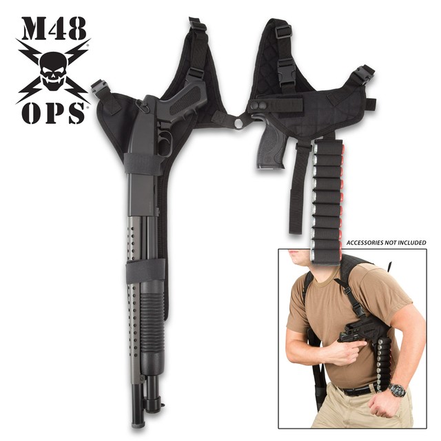 M48 Ops Universal Horizontal Tactical Shoulder Weapon Gun Holster Deep ...