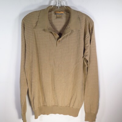BOBBY CHAN Men's Golf Polo Shirt Silk Cotton Cool Tan Size M | eBay