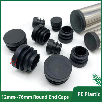 12mm~76mm Round Black Plastic End Caps Pipe Stopper Stainless Steel ...