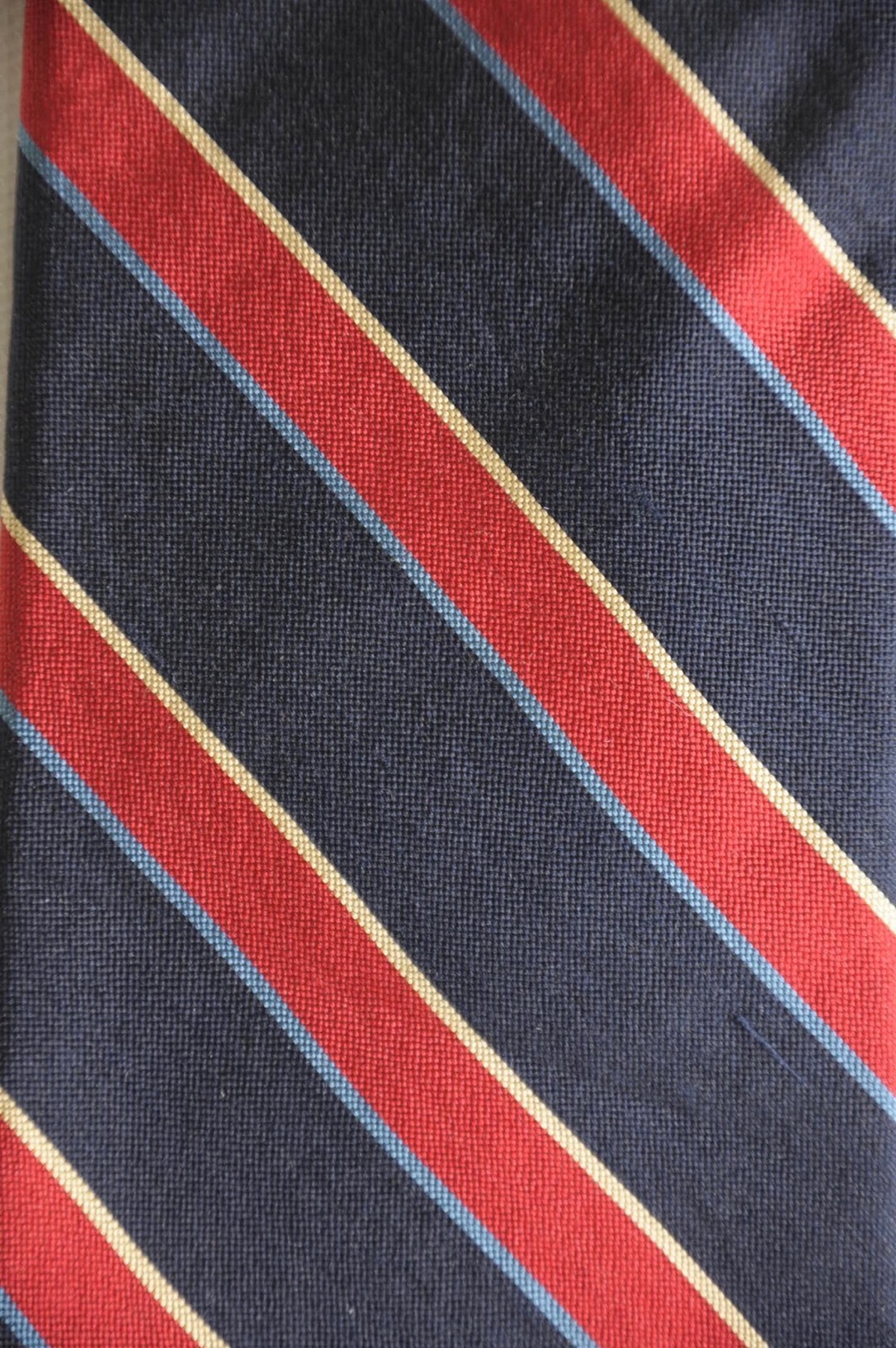 VTG Lands End Charter Collection Navy Blue Red Stripe Hand Made Silk ...