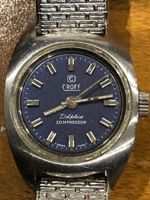 Vintage Swiss Croff Dolphin Compressor Mechanical Ladies Bracelet Watch ...