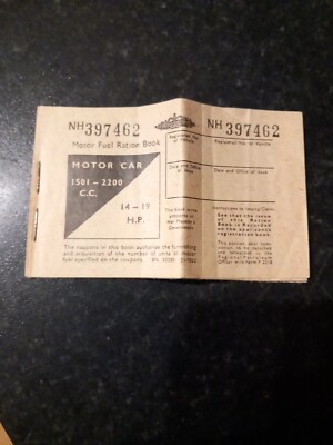 Vintage Motor vehicle Fuel Ration Book | eBay UK
