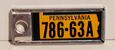 MINI PENNSYLVANIA TINY LICENSE PLATE KEYFOB DISABLED AMERICAN VETERANS ...